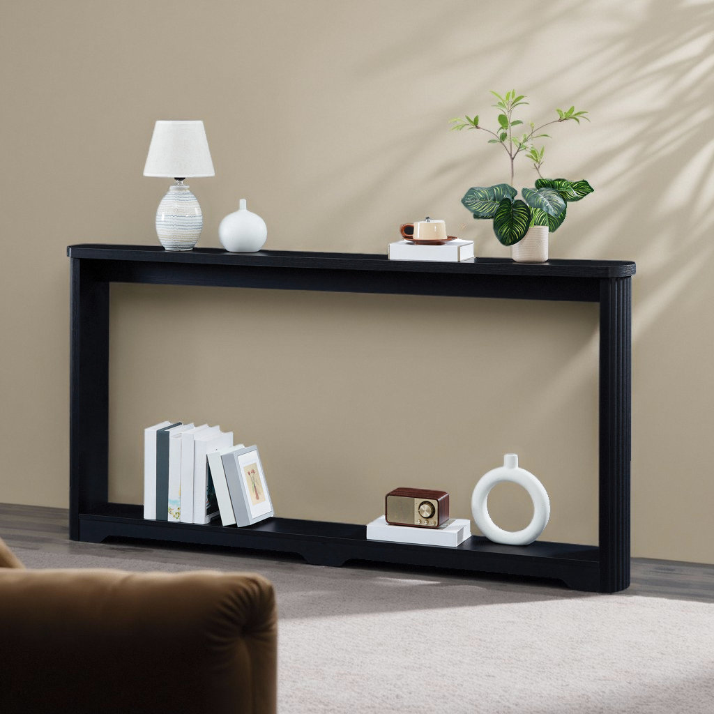 Latitude Run® 70.1" Modern Wave-Design Console Table – with Corrugated Texture | Wayfair